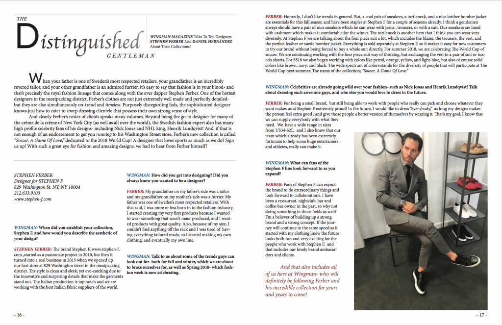 Stephen Ferber interviewed by Wingman Magazine — Stephen F