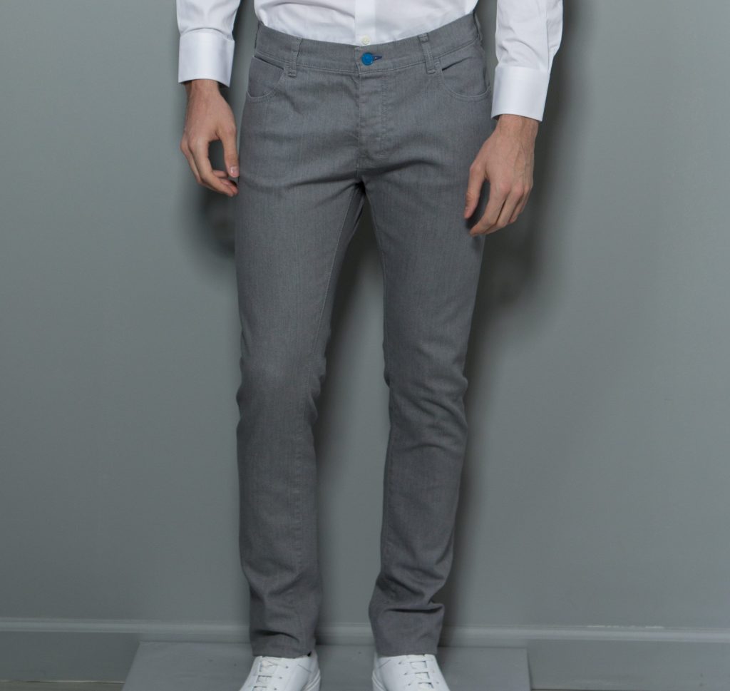 Light Gray Regular Fit Stretch Denim Pants — Stephen F